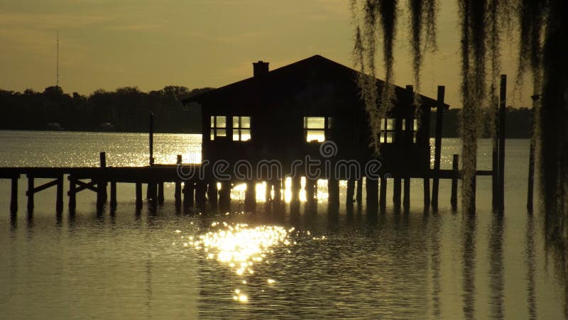 The Boat House Sunset stock image. Image of florida, marina - 44361939