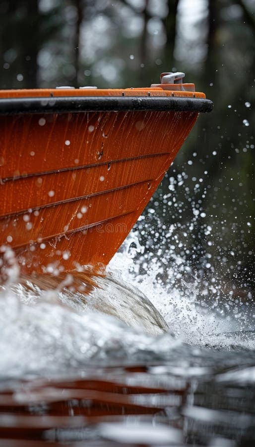 Boat Hull Cutting through Waves Capturing Dynamic Motion in Summer ...