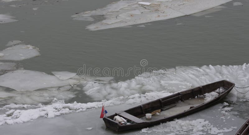 Boat on ice stock image. Image of small, blocked, gray - 84255865