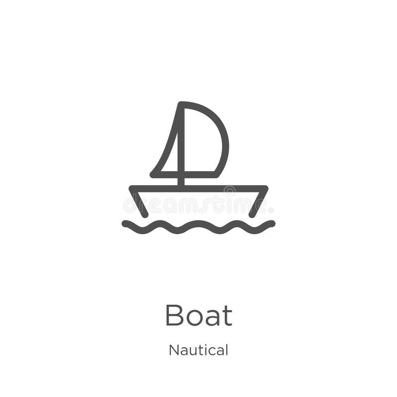 Boat Icon Vector from Nautical Collection. Thin Line Boat Outline Icon ...