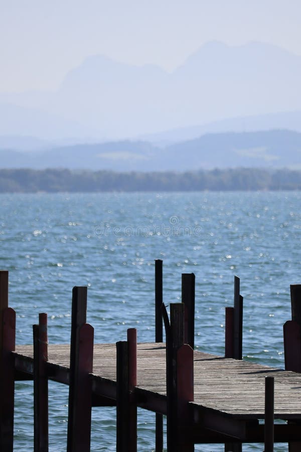 Boat jetty on the Lake stock image. Image of morning - 292013107