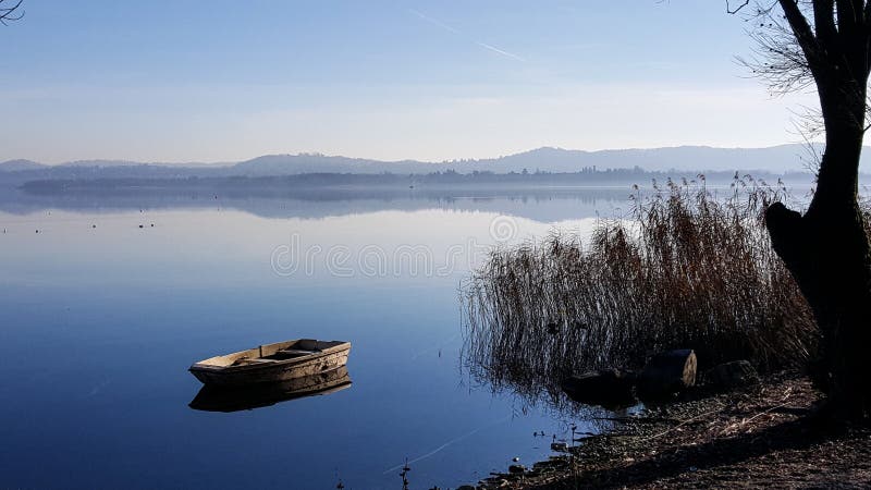 Boat on the Lago di Varese stock image. Image of lago - 181547249