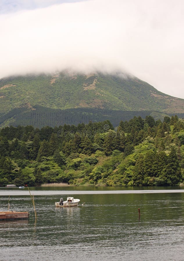 Boat on Lake Ashi in Hakone, Japan Stock Photo - Image of cloud, summer ...