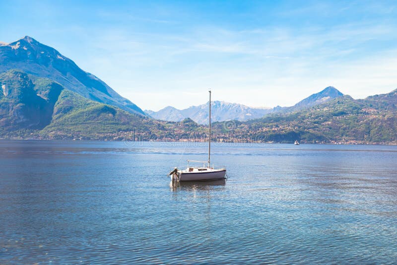 A Boat in Lake Como, Italy. Stock Image - Image of boat, ferry: 53030471
