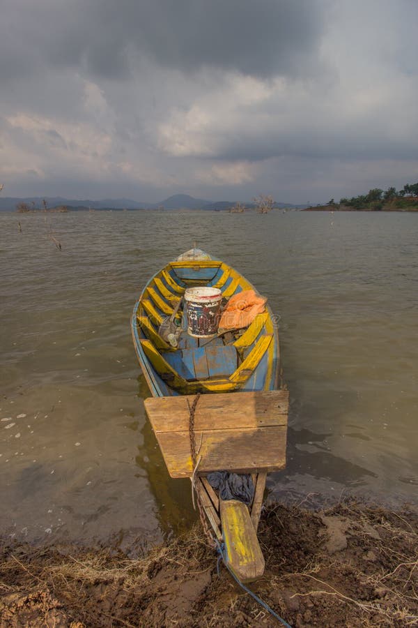 Boat at Lake Landscape Fall Season Stock Image - Image of boat, lake ...