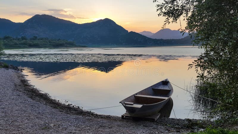 Boat and Lake stock image. Image of nature, outdoor, romance - 99624483