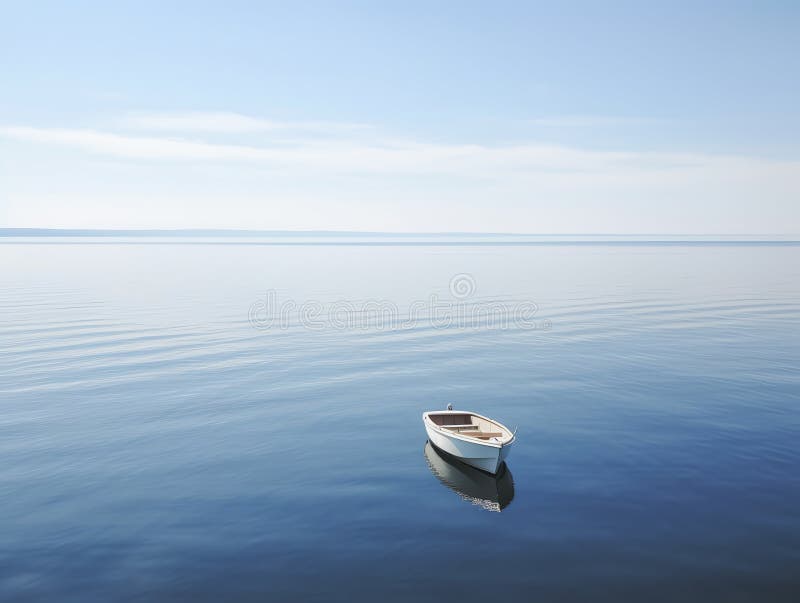 Boat on the Lake. Small Boat in the Water. Sunny Day. Made with ...