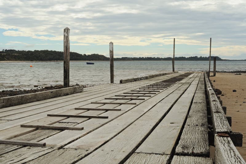 Boat launching ramp stock photo. Image of timber, coast - 24365122