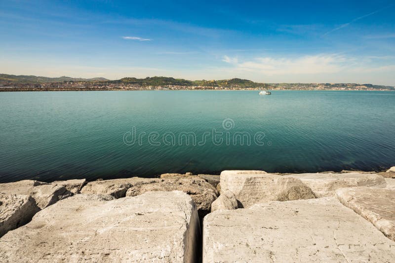 Boat leaving the docks stock image. Image of landscape - 44588089