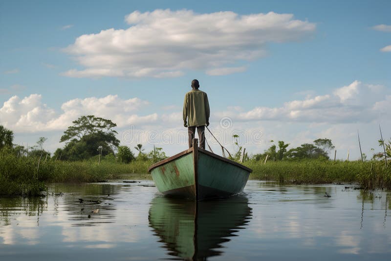 Boat Man, Floats Down River, Kayaker Floats Down, Stock Image - Image of country, action: 323703135
