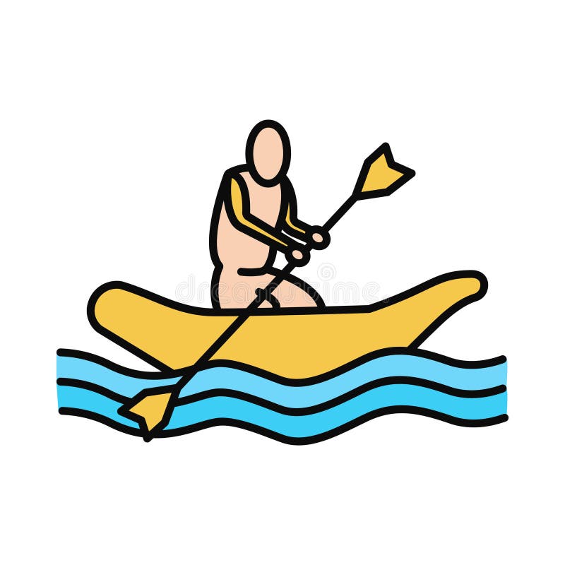 Boat, Man, Boat Riding, Ocean, River, Boat Riding Icon Stock Vector ...