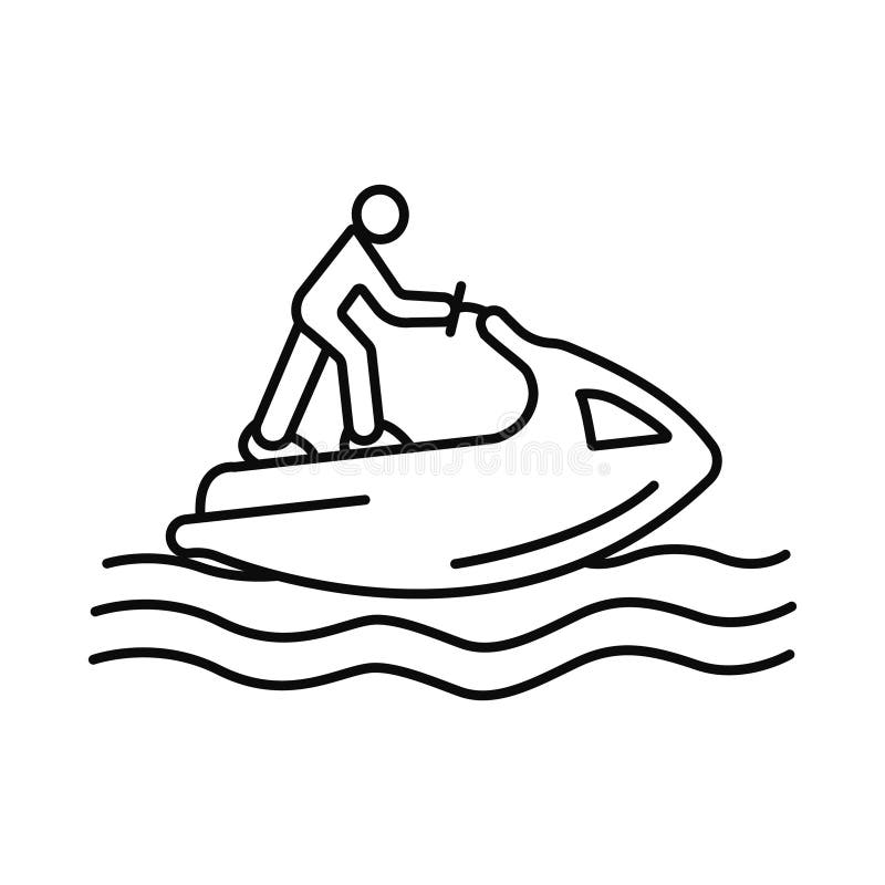 Boat, Man, Surf, Speed Boat, Water Skiing Icon Stock Vector ...
