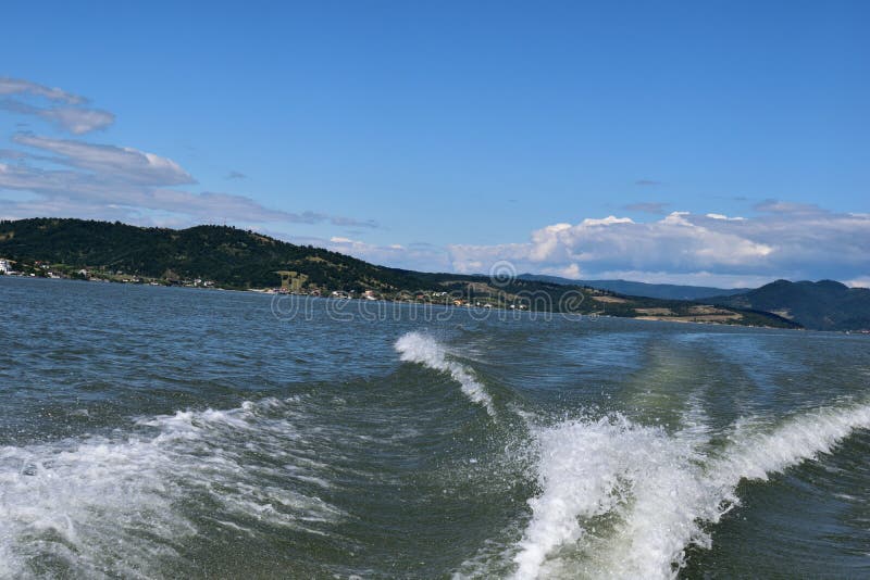 Danube River - Boat Marks on Water Stock Photo - Image of explore ...
