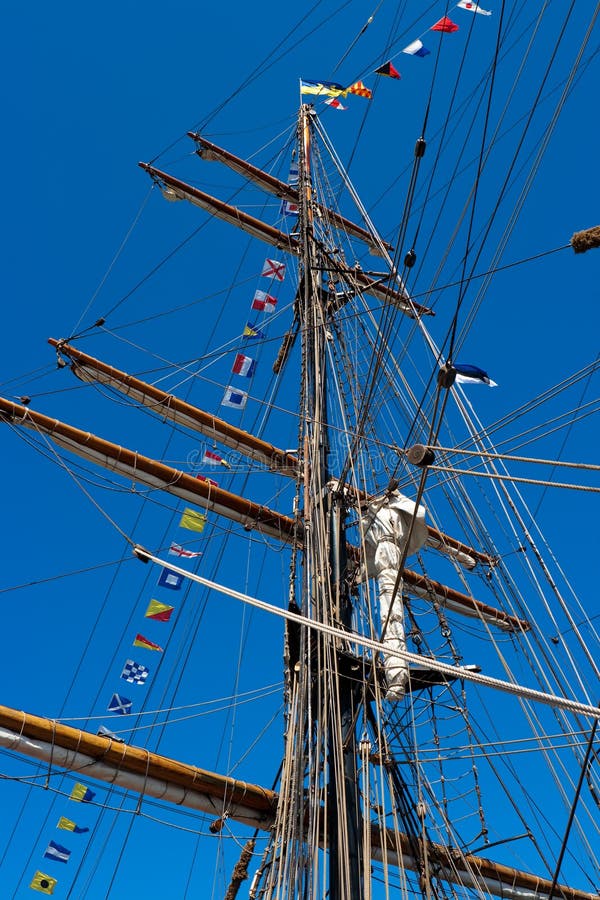 Ship S Mast with Naval Flags Stock Photo - Image of yacht, signalflag ...