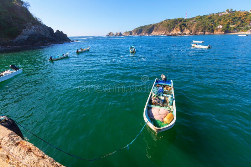 Boat in Mexico stock image. Image of palm, central, port - 210570549