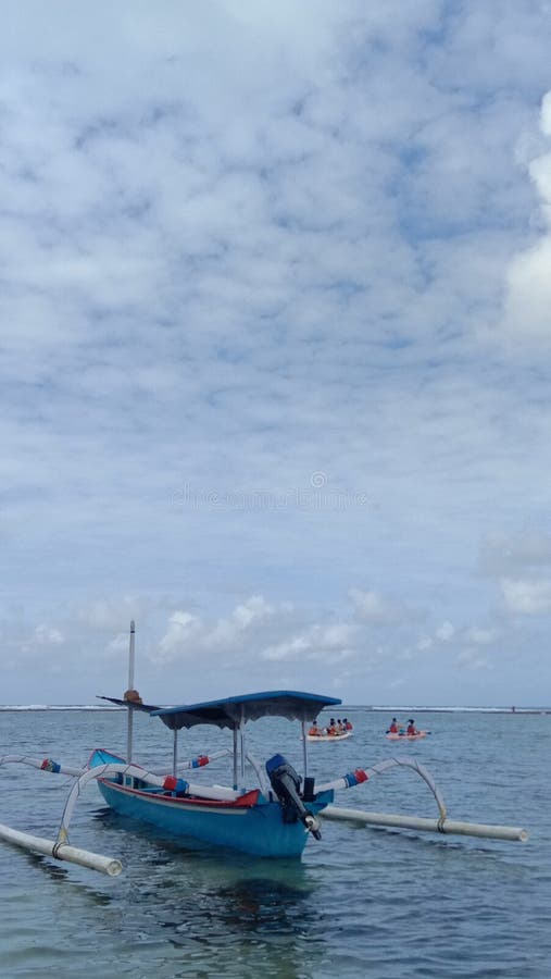 Boat in the Middle of the Pandawa Beach Stock Photo - Image of nature ...