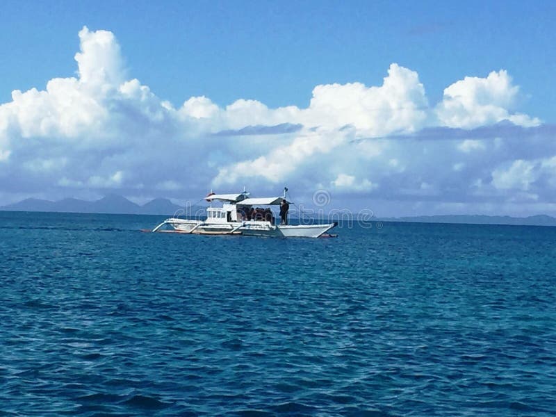 Boat in the Middle of the Sea Stock Image - Image of middle ...