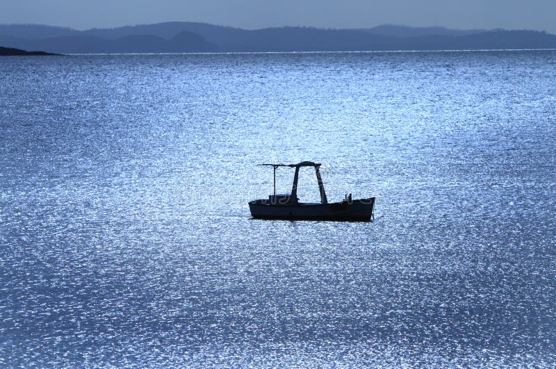 Boat by moonlight stock image. Image of ripples, water - 51348553