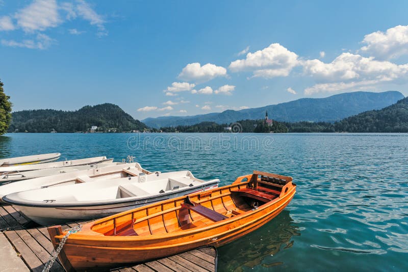 Boat moorage stock image. Image of hill, scenic, colorful - 131947585