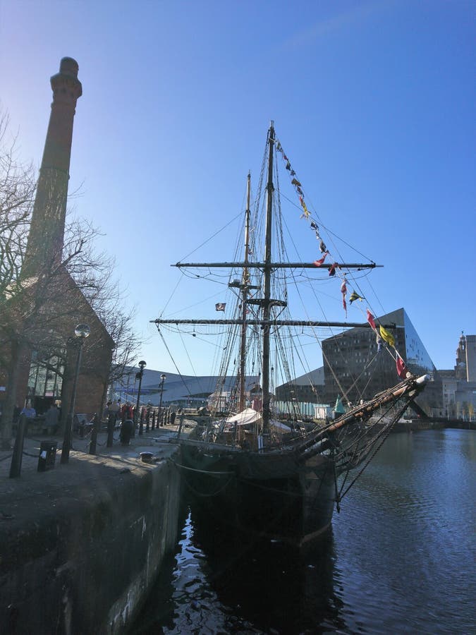 Boat Moored at Liverpool Albert Docks in Summer Editorial Photo - Image ...