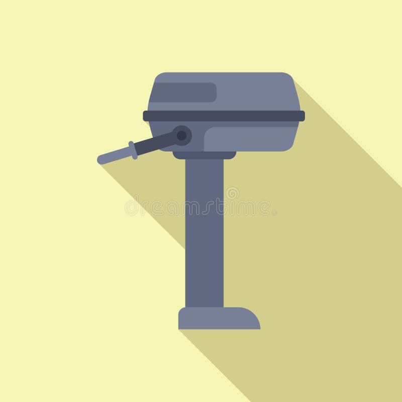 Boat Motor Standing Upright Casting Long Shadow Stock Illustration ...