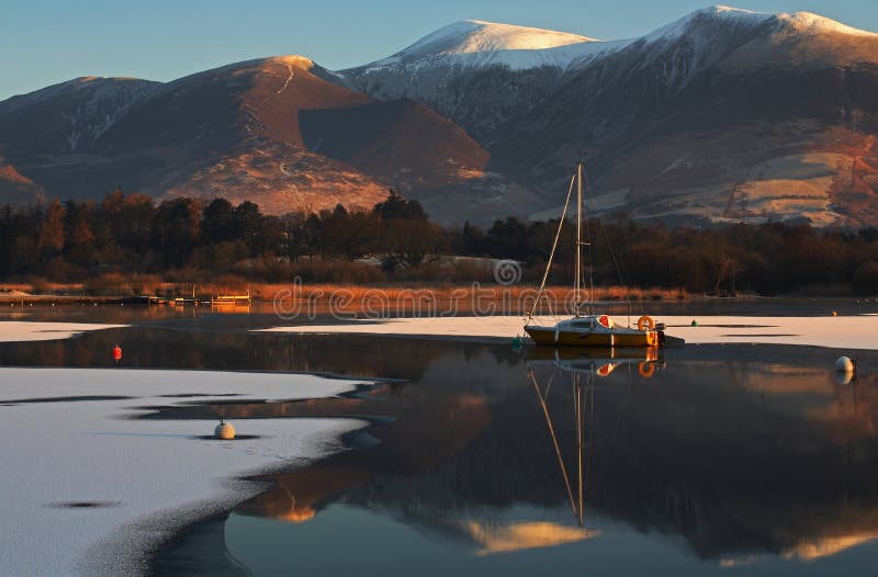 Boat on mountain lake stock photo. Image of mountains - 1822392