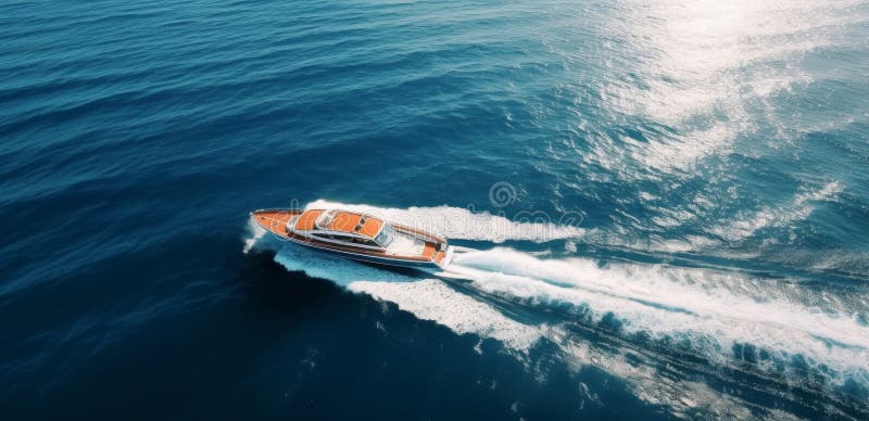 A Boat is Moving through the Ocean in Front of the Camera Stock Photo ...
