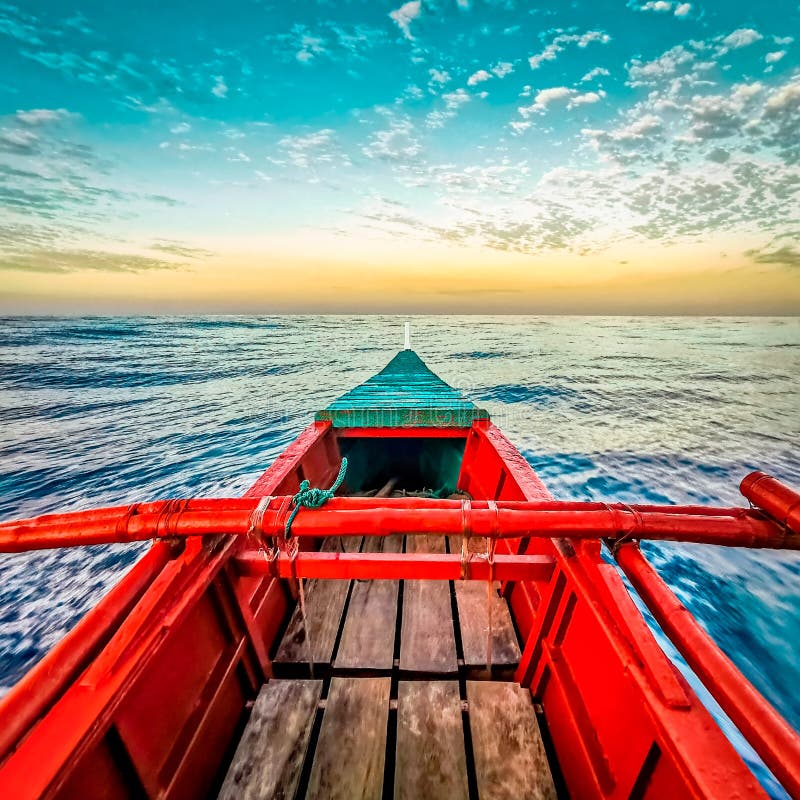 Boat Moving Towards Destination Stock Image - Image of travel, ocean ...
