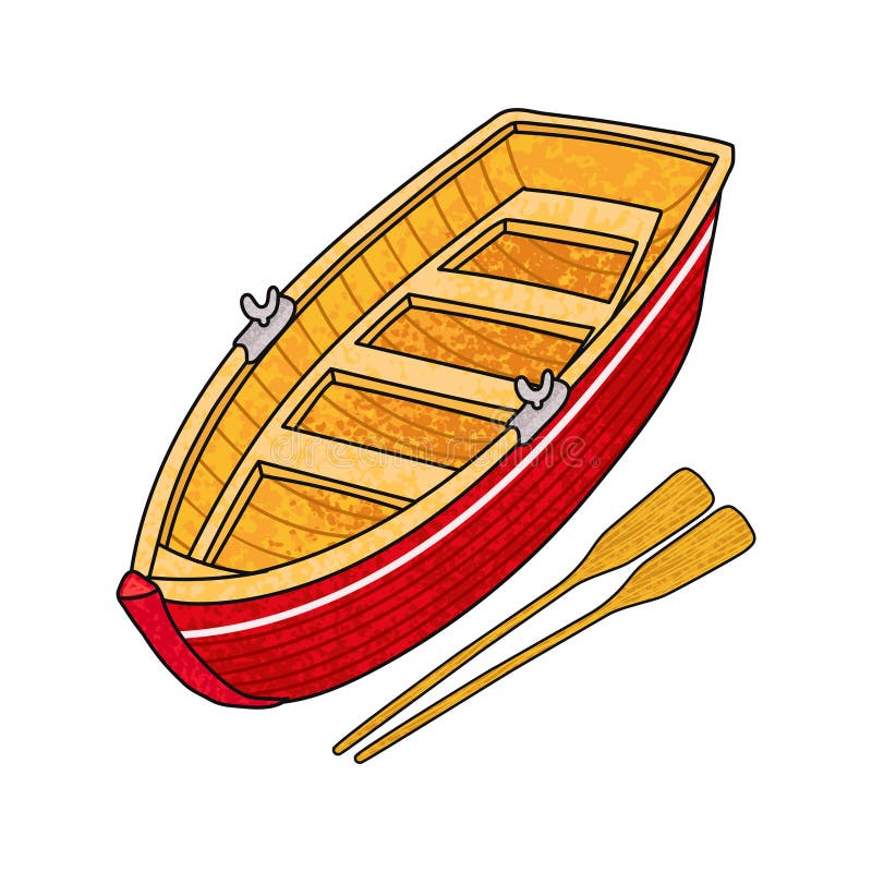 Boat with Oars Colorful Illustration Stock Vector - Illustration of ...