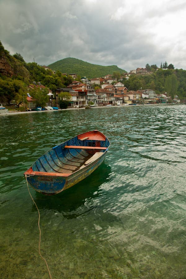 Boat on the Ohrid Lake at Village Trpejca Macedonia Stock Photo - Image ...