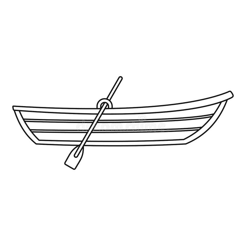 Boat with Paddle Icon, Simple Style Stock Illustration - Illustration ...