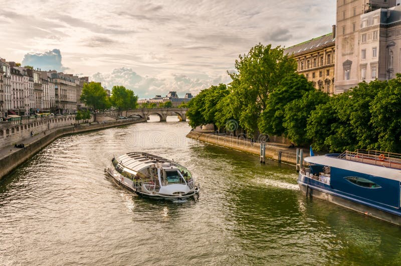 Boat in Paris stock image. Image of holiday, architecture - 44667811