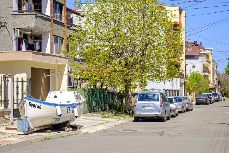 Boat parked on the street editorial photography. Image of traditional ...