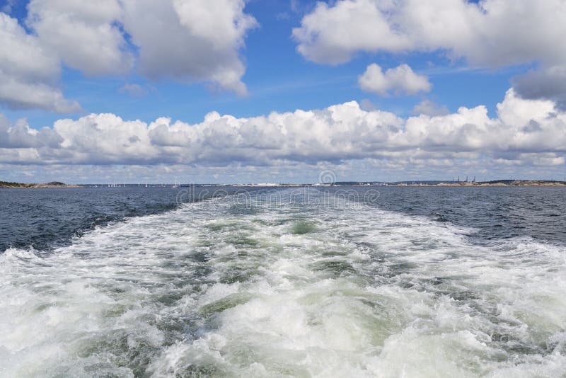 Boat path on water stock photo. Image of motor, route - 32759668