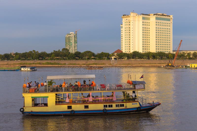 The Tourist Boat in Phnom Penh, Cambodia Editorial Stock Photo - Image ...
