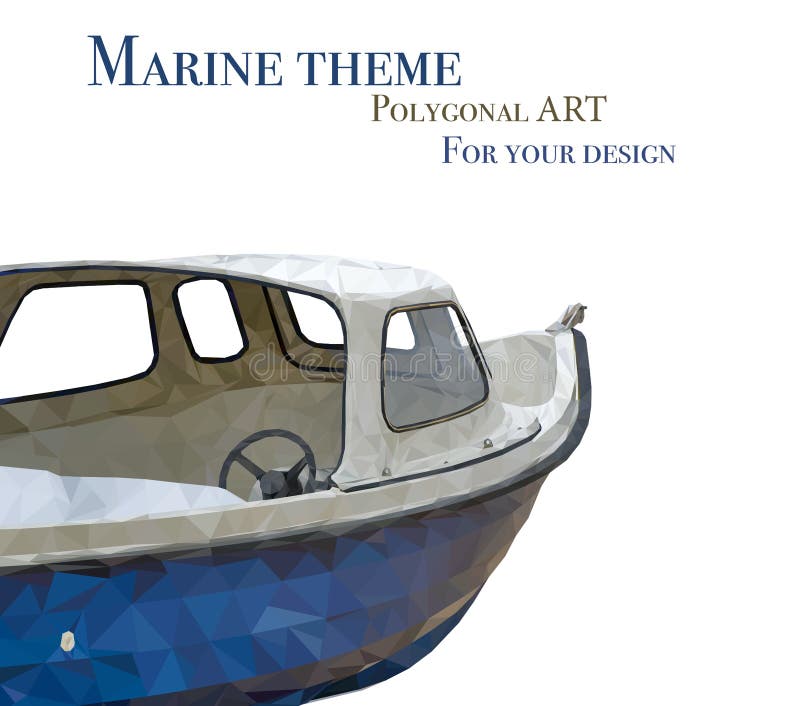 Boat. Polygonal drawing stock illustration. Illustration of facets ...