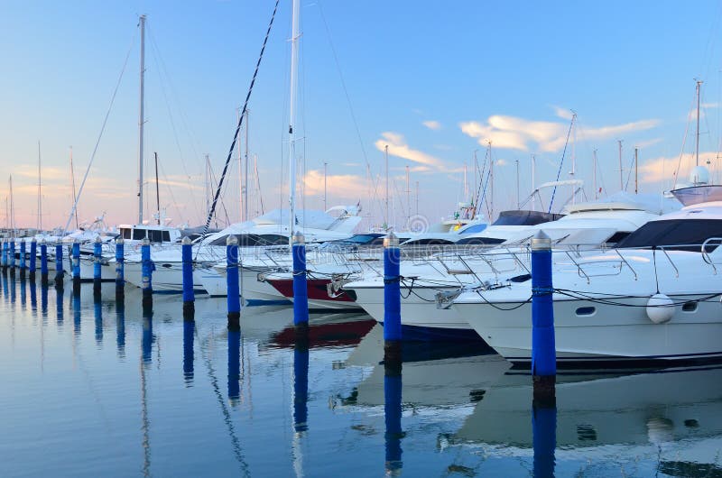 Boat in the port stock image. Image of moored, evening - 46950035