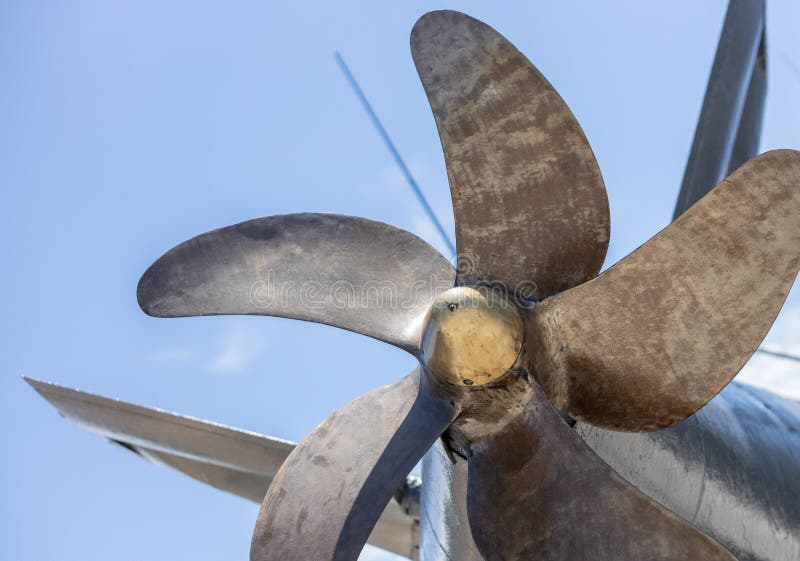 Boat Propeller on Blue Sky Background Stock Photo - Image of wind, cane ...