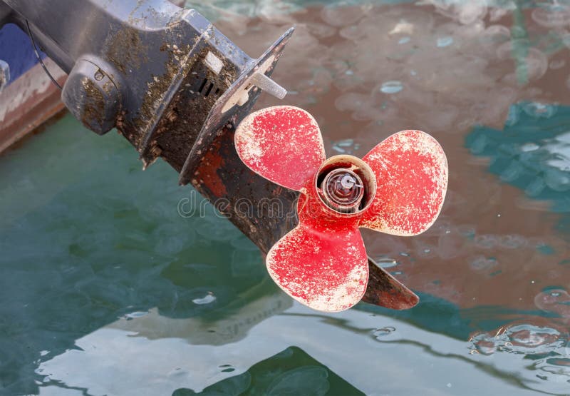 Boat Propeller on Hub of Outboard Motor Stock Image - Image of ...
