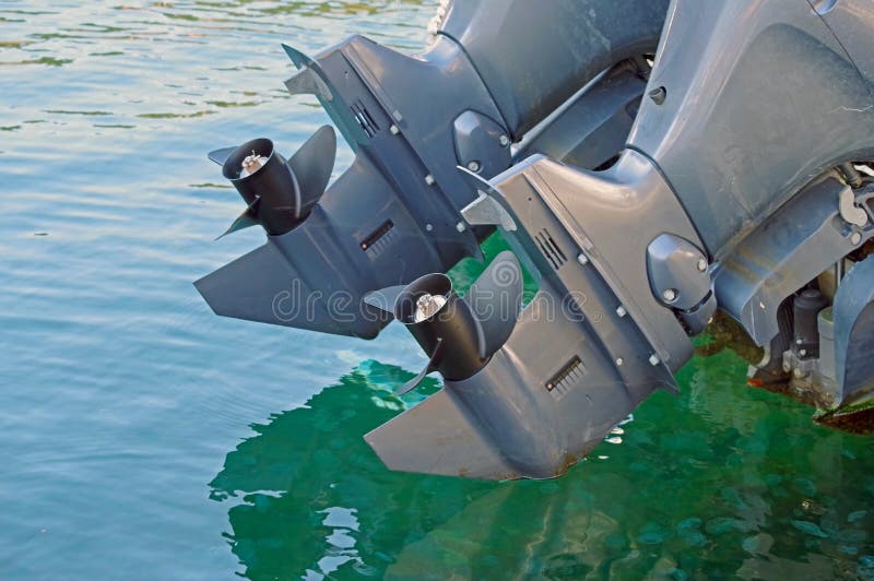 Boat Propellers on Hub of Outboard Motor Stock Photo - Image of metal ...