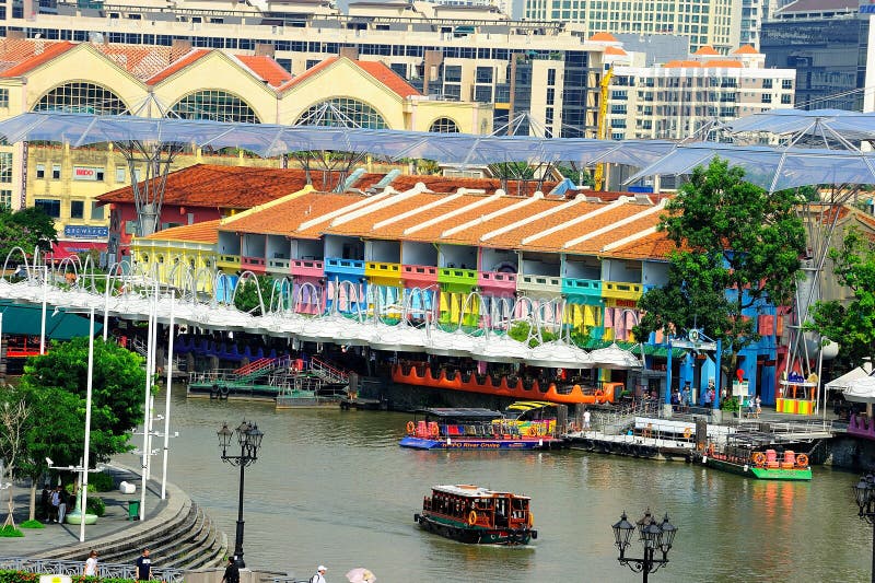 Boat Quay, Singapore editorial stock image. Image of walk - 106529934