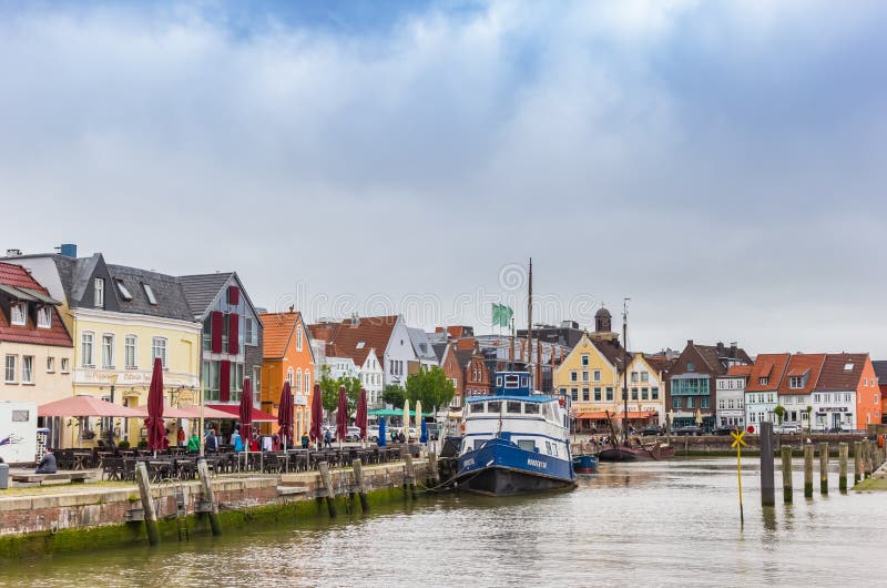 Boat at the Quayside of the Old Harbor in Husum Editorial Stock Image ...