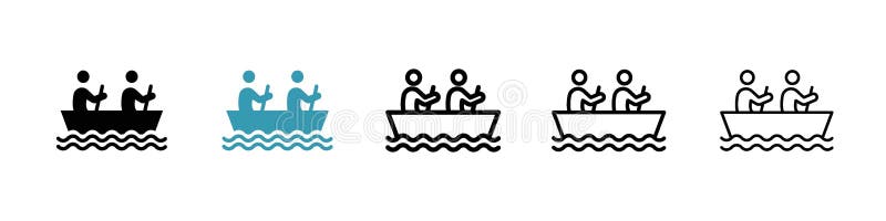 Boat Race Icon Vector Set on White Background Stock Illustration ...