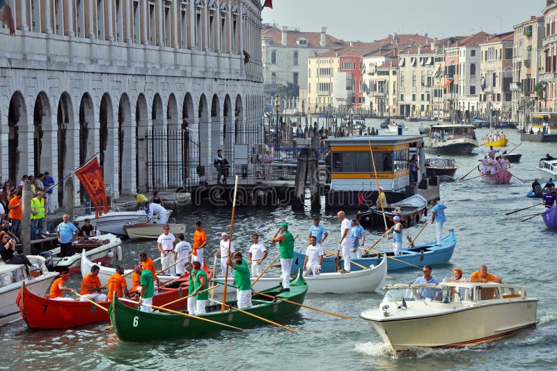 Boat Race in Venice editorial photography. Image of architectural ...