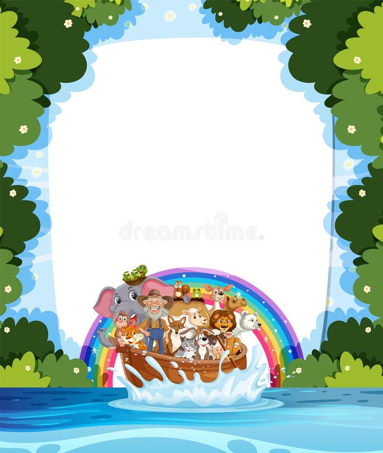 A Boat with Rainbow Background Stock Vector - Illustration of monkey ...