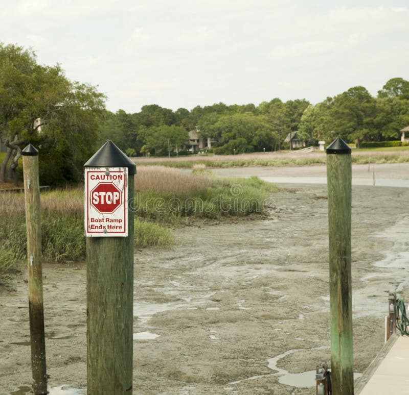 Boat Ramp Sign stock photo. Image of river, tide, sand - 19763348