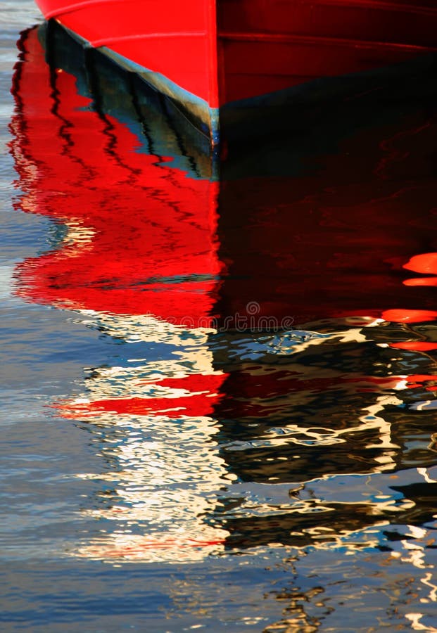 Boat reflection stock image. Image of color, water, distortion - 1232977