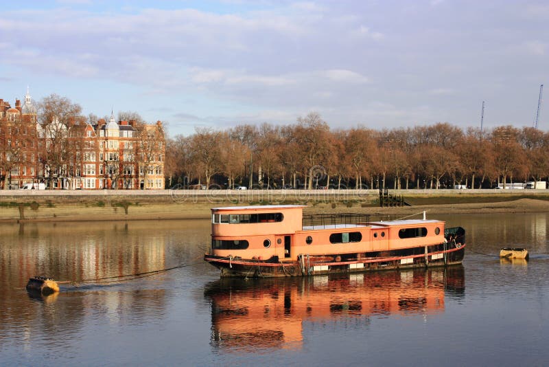 Boat Reflection stock image. Image of moored, bridge - 12521903