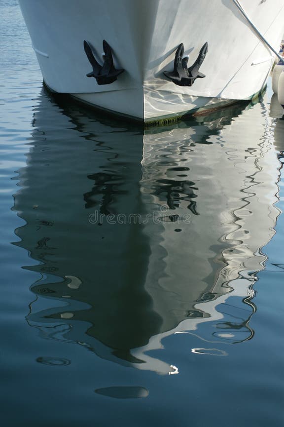 Boat reflection stock image. Image of blue, front, docked - 932541