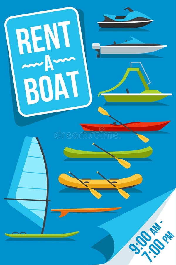Boat rent logo design 5 stock illustration. Illustration of ...